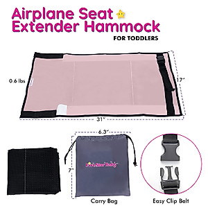 FIVESTARBABY Toddler Airplane Bed for Toddler - Airplane Toddler Bed - Kids Airplane Bed - Baby Plane Travel Essentials - Airplane Seat Extender for Kids - Airplane Must Haves for Toddlers (Pink)