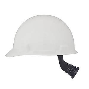 MSA 10074067 SmoothDome Cap Style Safety Hard Hat with Fas-Trac III Ratchet Suspension | Polyethylene Shell, Superior Impact Protection, Self Adjusting Crown Straps - Standard Size in White