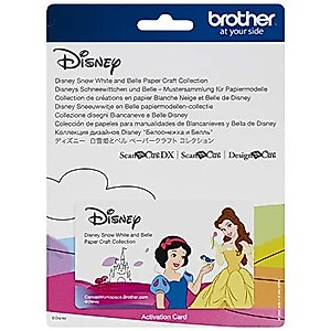 Brother ScanNCut Disney Snow White and Belle Paper Craft Collection CADSNP06, Includes 30 Intricate Designs for Shadowboxes, Pop-Up Cards, Rhinestone Templates and More
