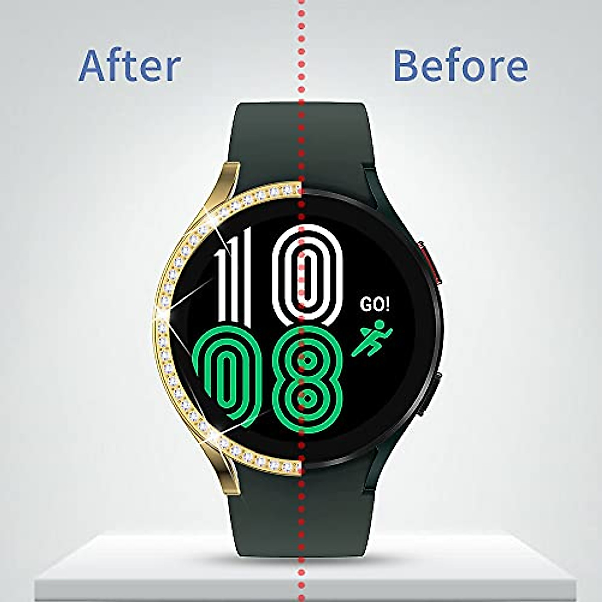 RICHONE [6Pack] Bling Case Compatible with Samsung Galaxy Watch 4 40mm 44mm Protector, Diamonds Cover Hard PC Bumper Frame (6 Colors, Watch 4 40mm)