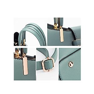 SMALLBLUER Women's Fashion Handbag PU Leather Shoulder Crossbody Bag Purse 2pcs-Brown