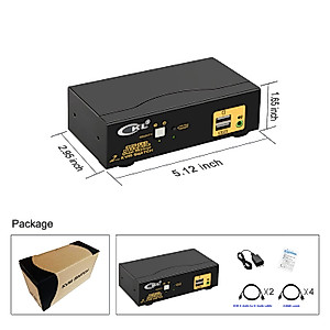 CKL DisplayPort MST KVM Switch (1 DP in 1 DP + 1 HDMI Out for 2 Computers 2 Monitors