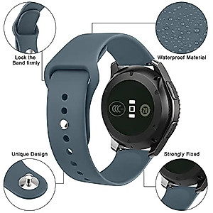 Silicone Band for Fossil Men's Gen 6/5E 44mm/Gen 5 Carlyle/Garrett/Women's Julianna Smart Watch, 22mm Adjustable Soft Silicone Sport Strap Replacement Band for Women Men (Blue Gray)