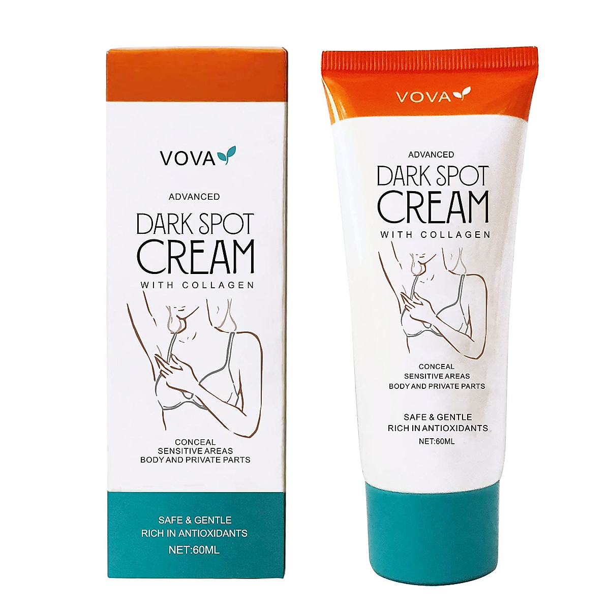 ROUSHUN Underarm Cream, Body Cream - Nourishes Moisturizes Underarm, Neck, Knees, Elbows, Between Legs 2 fl.oz