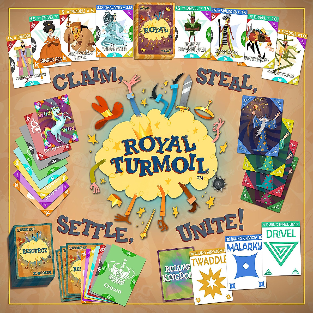 McKenna Games Royal Turmoil – New Wildly Fun Card Game for Kids 8-12, for Kids and Adults, Family Game and Learning Game for Family Night with Fast Setup and Fun Play