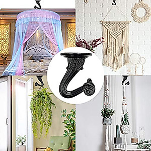 Hxchen 38mm/1.5" Ceiling Hooks - Heavy Duty Swag Hook with Steel Screws Bolts and Toggle Wings for Hanging Plants Ceiling Installation Cavity Wall Fixing Black - (2 Sets)