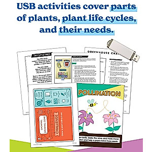 In A Flash Plants Science Instructional Resources—Flash Drive With Lessons, Labs, Observation Journal, Templates, Songs, Posters, STEM Challenge, Plant E-Books, Grades K-2 (191 pgs)