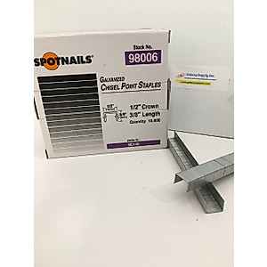 Spotnails 98006 Similar BeA 80 Series 1/2" Crown Staples 3/8" Leg,Sale by 7 Boxes/ctn