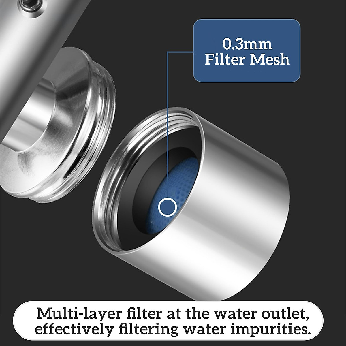 Eagles 1440° Swivel Faucet, Universal Faucet Extender Faucet Aerator, Kitchen Sink Aerator, Multi-functional Robotic Arm Faucet, Faucet Extension Replacement Part for Kitchen, Bathroom (1pack)