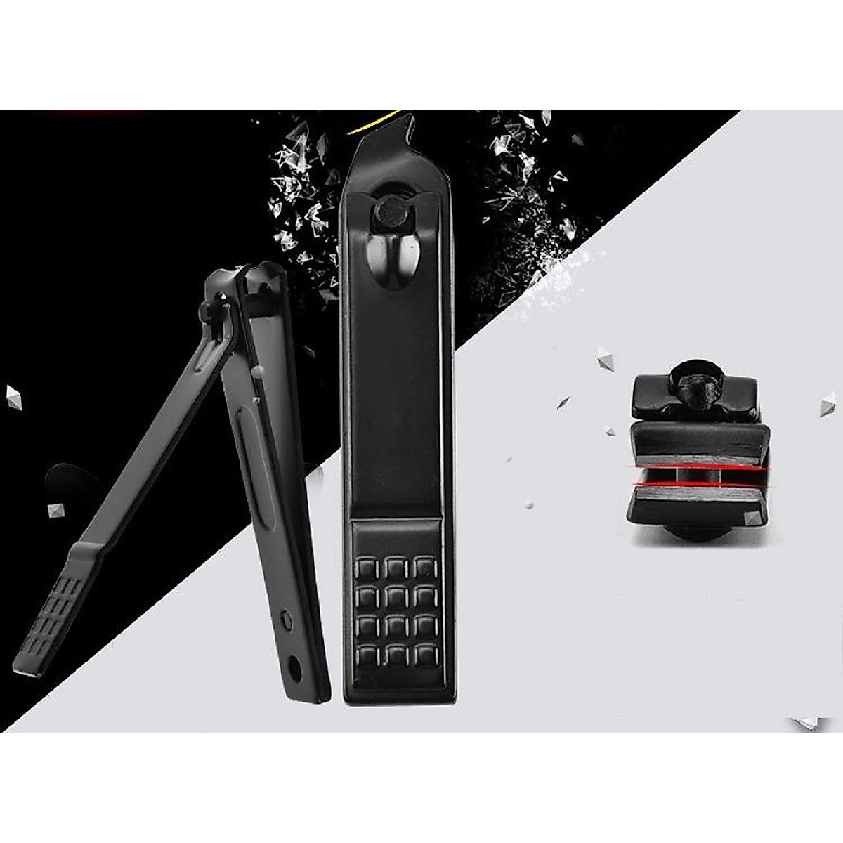 Nail Clippers Set Manicure Set Black Stainless Steel Fingernails & Toenails Clippers Eyebrow Tweezer & Scissor 7 pcs Nail Clippers Cutter for Men and Women