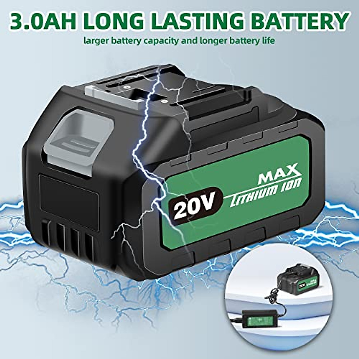 ALTOCRAFT 2-in-1 Jobsite Cordless Blower & Vacuum,20V Max Lightweight Handheld Small Dry Leaf Sawdust Blower Cleaner with 3.0Ah Battery and Charger,110MPH for Workshop Car Dust Blowing and Vacuuming