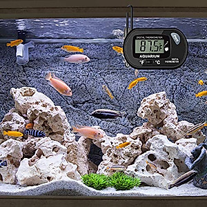 2-Pack Aquarium Thermometer, Fish Tank Thermometer, AikTryee Water Thermometer with 3.3ft Cord Fahrenheit/Celsius(℉/℃) for Vehicle Reptile Terrarium Fish Tank Refrigerator.