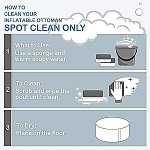 LVTXIII Outdoor/Indoor Inflatable Ottoman, Patio Footrest Stool, Portable Round Pouf for Patio Garden, Camping or Home, 21x21x9 Paisley