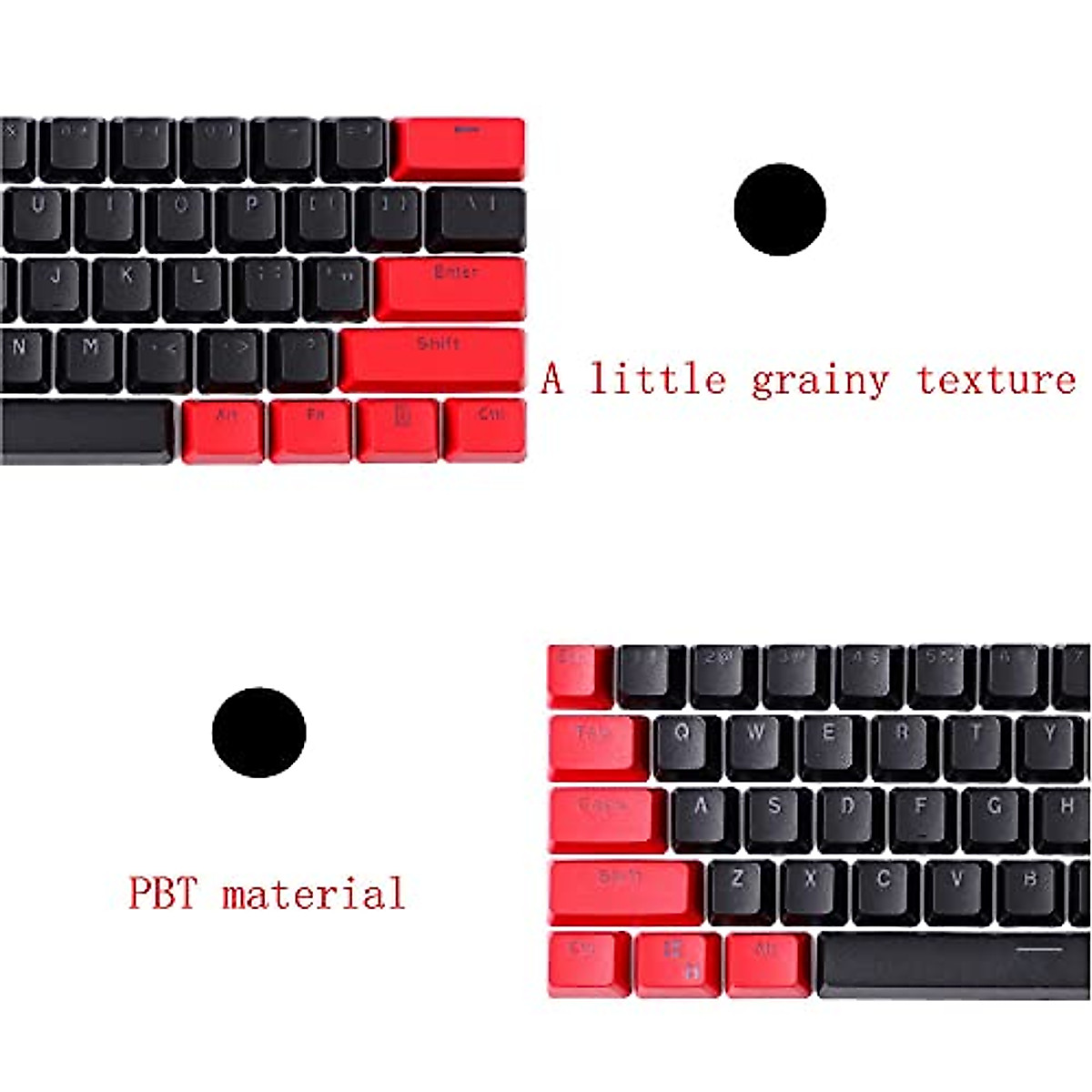 61 PBT keycaps 60 Percent Custom Backlit Key Caps Covers OEM Profile for Cherry MX Switch Mechanical Gaming Keyboard with Key Puller (keycap only) (HL)