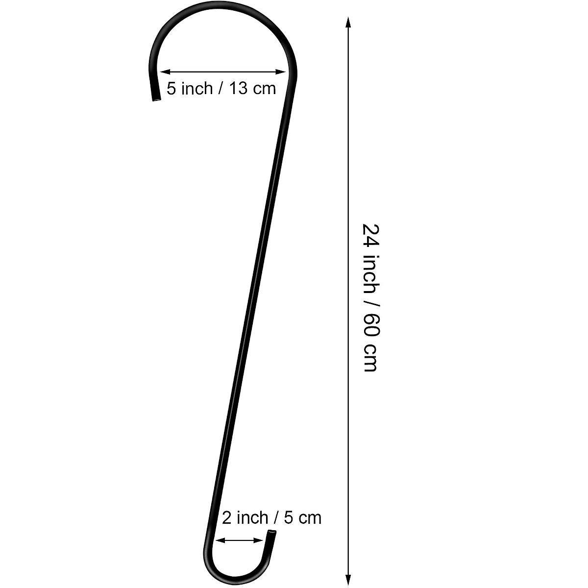 Dreecy 4 Pack 24 Inch Extra Large Tree Branch S Hook,Hooks Stakes Bird Feeder Hook for Tree, Metal Garden Tree Hooks for Hanging Bird Feeders, Baskets,Plants, Lanterns and Ornaments (Black)