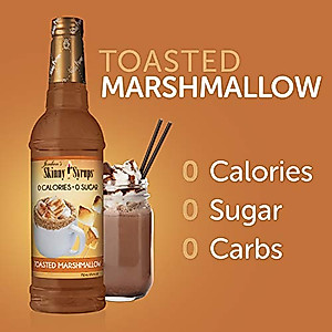 Jordan's Skinny Syrups Sugar Free Coffee Syrup, Toasted Marshmallow Flavor Drink Mix, Zero Calorie Flavoring for Chai Latte, Protein Shake, Food & More, Gluten Free, Keto Friendly, 25.4 Fl Oz, 1 Pack