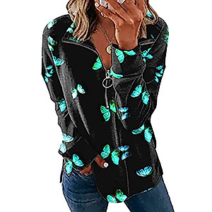 Women’s Long Sleeve Tops Striped Casual Loose Blouses T Shirts
