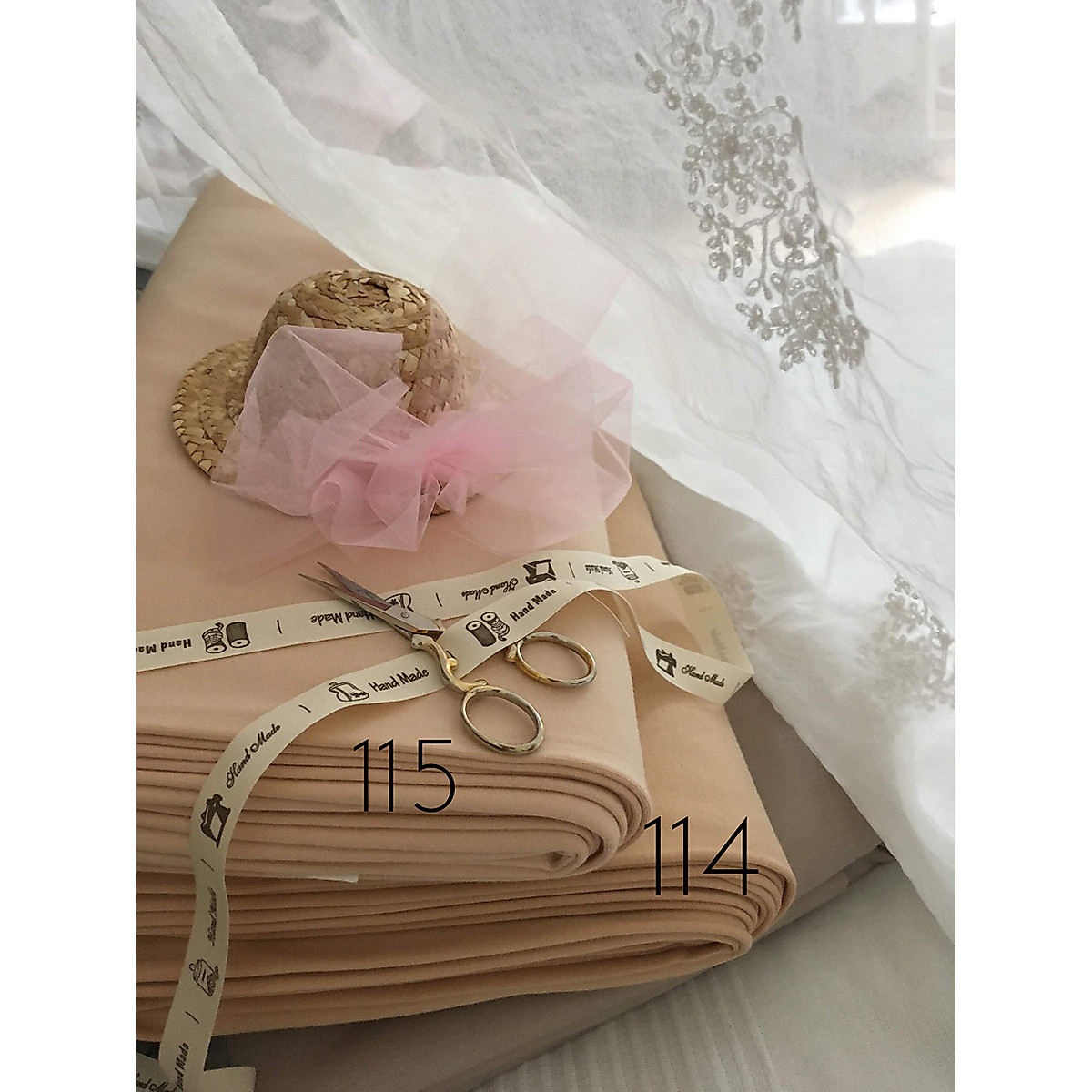 De Witte Engel Doll Jersey Skin Coloured Fabric DIY face and Body Doll Making 25 x 80 cm (Skin Beige 114)