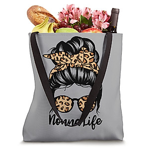 Nonna Life Messy Bun Hair Funny Leopard Nonna Tote Bag
