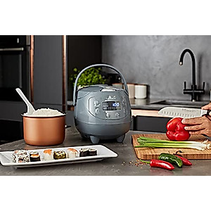 Yum Asia Panda Mini Rice Cooker With Ninja Ceramic Bowl and Advanced Fuzzy Logic (3.5 cup, 0.63 litre) 4 Rice Cooking Functions, 4 Multicooker functions, Digital LED display - 120V