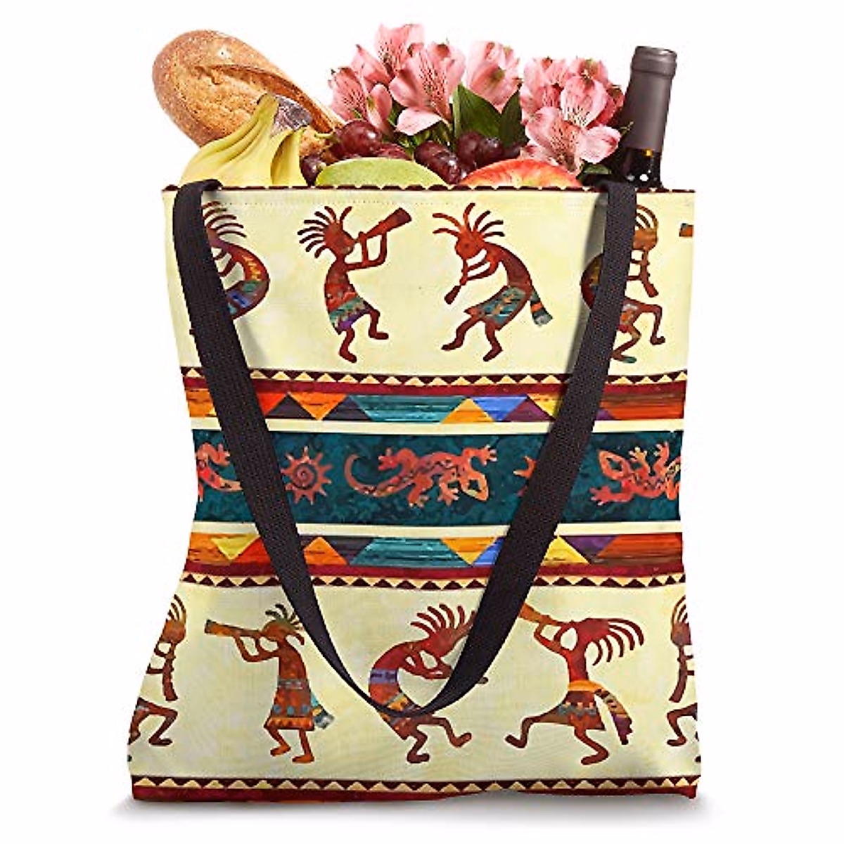Cute Kokopelli Native American Southwest Boho Desert Pattern Tote Bag