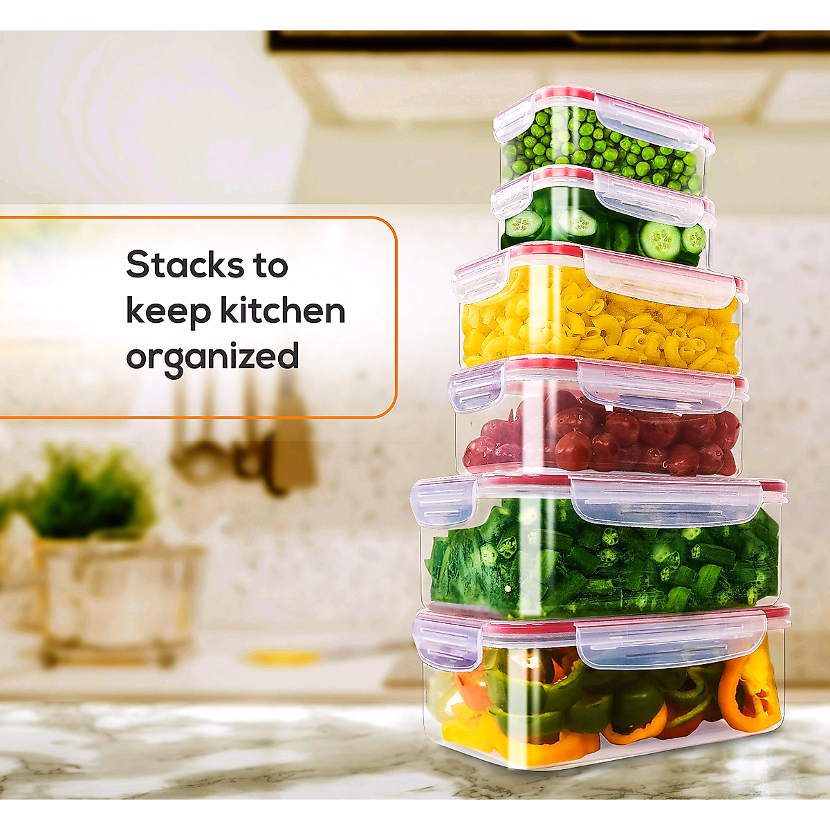 Utopia Kitchen Plastic Food Storage Containers with Lids Airtight - Pack of 40 (20 Containers & 20 Lids)- Reusable & Leftover Food Lunch Boxes - Leak Proof, Freezer & Microwave Safe Rice Containers