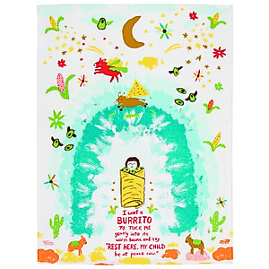 Blue Q Dish Towel, I Want a Burrito to Tuck Me Gently Into It's Warm Beans...100% Cotton, Funny and Functional, Screen-Printed in Rich Vibrant Colors, 28" h x 21" w