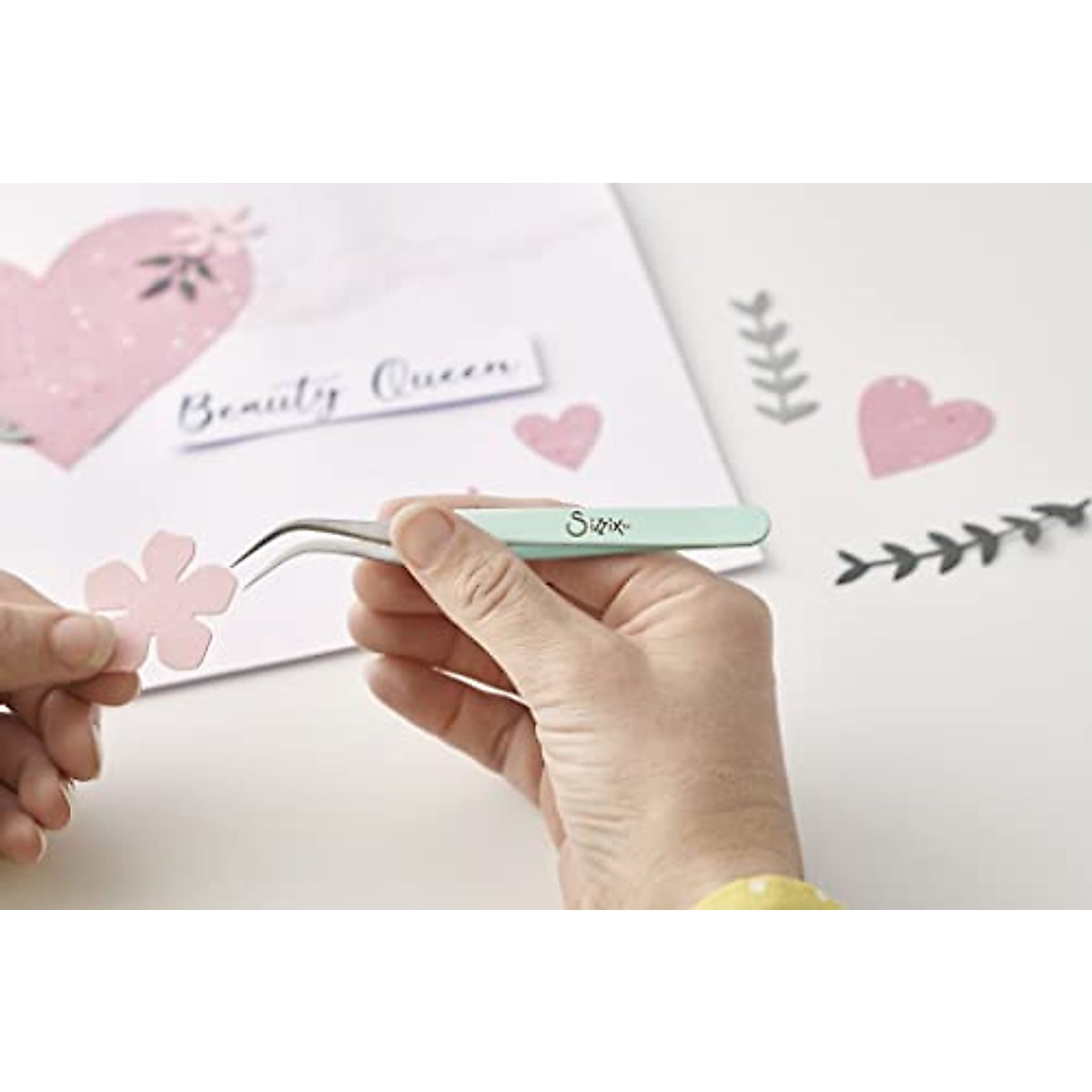 Sizzix Curved Fine Tip Tweezers for Intricate Projects, Scrapbooking, Cardmaking, One Size, Multi Color, Multicolour