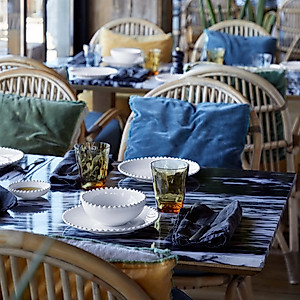 Costa Nova Ceramic Stoneware 27 oz. Soup & Cereal Bowl - Pearl Collection, White | Microwave & Dishwasher Safe Dinnerware | Food Safe Glazing | Restaurant Quality Tableware