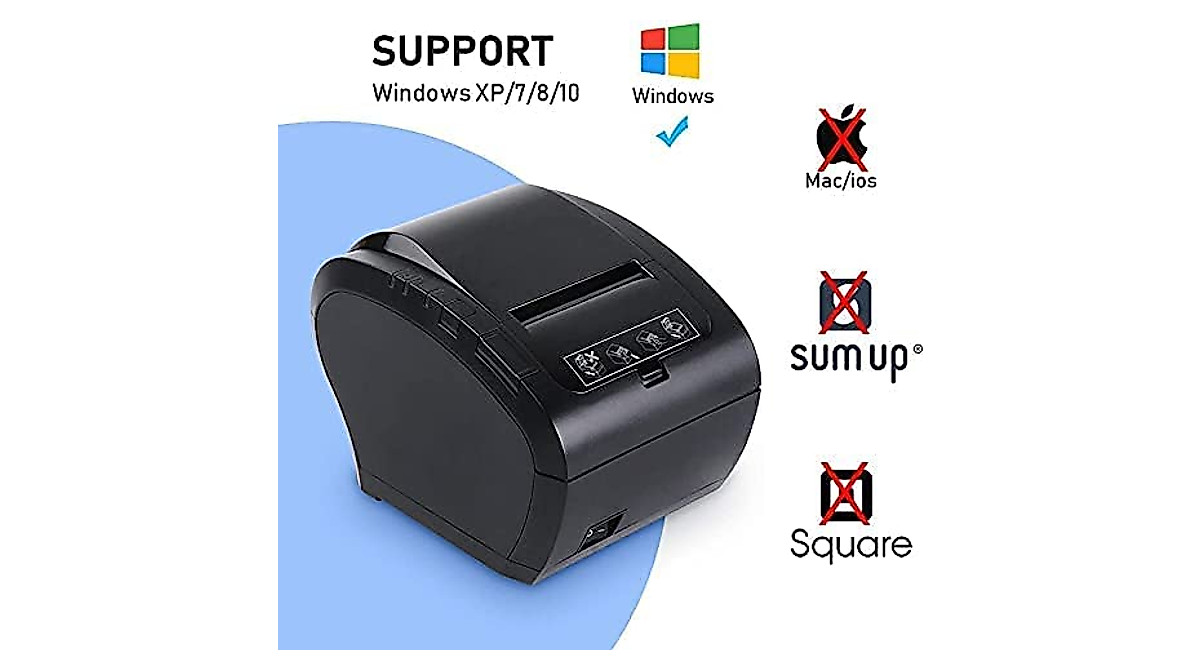 MUNBYN P047 Bluetooth POS Receipt Printer - 80mm, High Speed