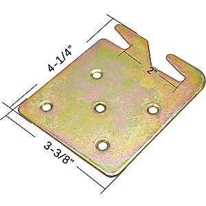 BokWin 4PCS Heavy Duty Wood Bed Rail Hook Plates, Universal Bed Claw Hook Plates for Wooden Headboard Footboard Frame Bracket with Mounting Screws