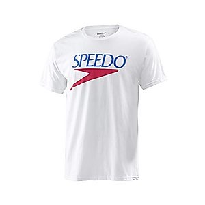 Speedo Unisex-Adult T-Shirt Short Sleeve Crew Neck Vintage New White, 3X-Small