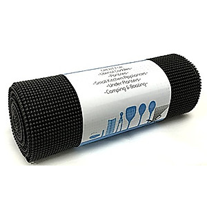 CCS Rainforest Non-Adhesive Non-Slip Shelf and Drawer Liner, (Black, 12-inch x 20-feet)