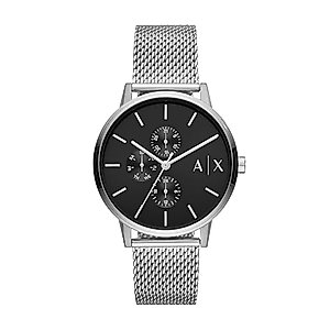 A｜X ARMANI EXCHANGE Men's Multifunction Silver-Tone Stainless Steel Mesh Band Watch (Model: A|X2714)