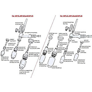 WeldingCity 105Z57 Power Cable Adapter Connector for Air-cooled TIG Welding Torch 9-series and 17-series