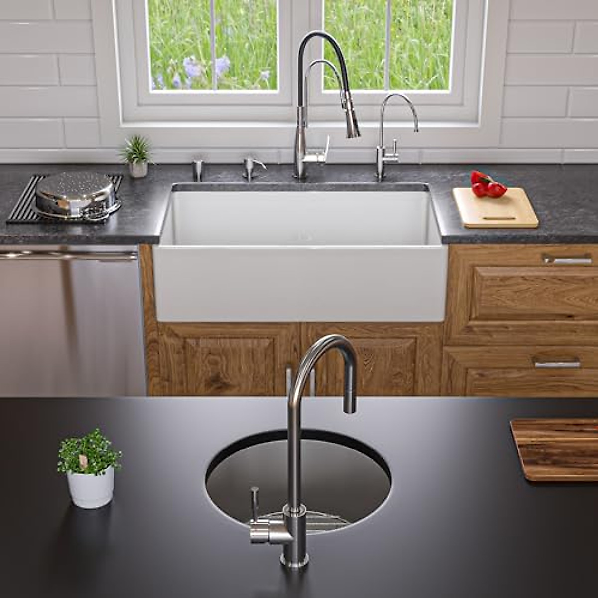 ALFI brand ABF1818R-GM Kitchen Sink, Grey Matte