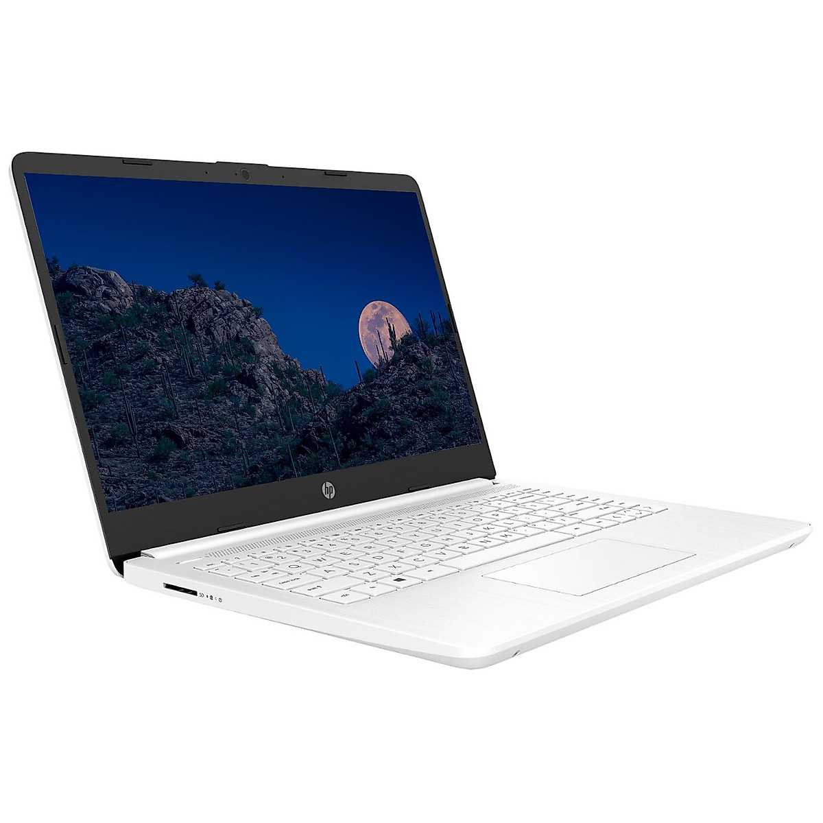 HP 14 HD Laptop, 2023 Newest Upgrade, Intel Intel Celeron N4120(4-core), 16GB RAM, 576GB(64GB SSD+512GB Card), Webcam, Bluetooth, USB-C, White, Windows 11, School and Business Ready, ROKC HDMI Cable