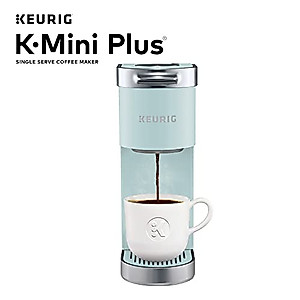 Keurig K-Mini Plus Coffee Maker, Single Serve K-Cup Pod Coffee Brewer, 6 to 12 oz. Brew Size, Stores up to 9 K-Cup Pods, Misty Green (Renewed)