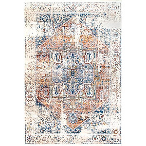 nuLOOM Harriet Vintage Medallion Fringe Area Rug, 3' x 5', Ivory