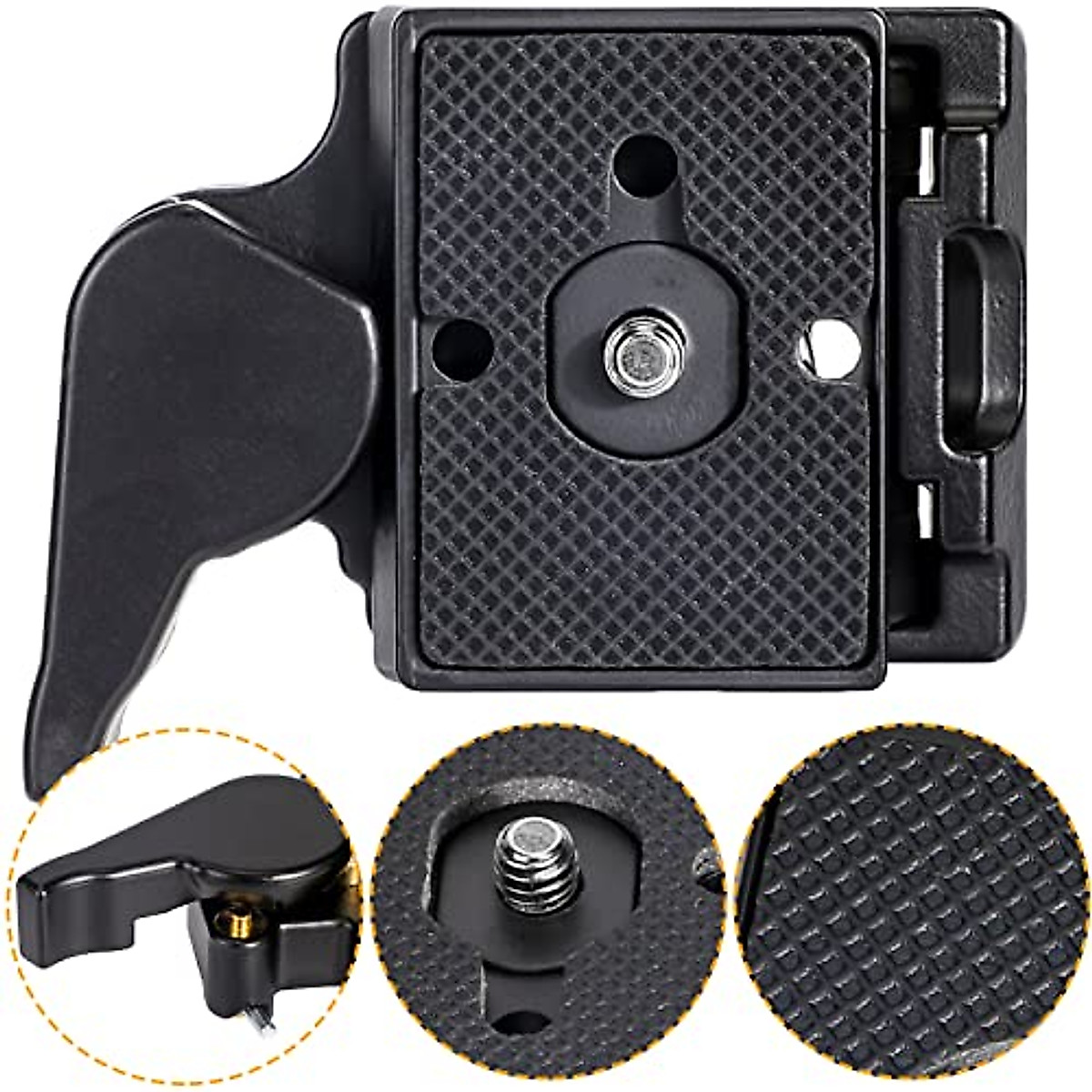 Konsait Black Camera 323 Quick Release Plate with Special Adapter (200PL-14) use for Manfrotto 323(New Version)