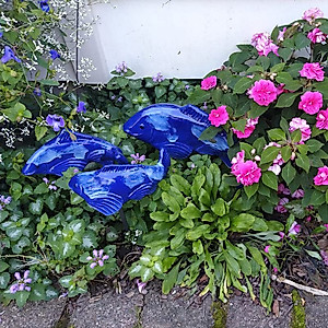 CNPOP Koi Fish Decor Garden,Garden Koi Fish Sculptures Ceramic with Stake, Koi Fish Garden Sculptures, Fish Statue Decor, for Outdoor Garden Lawn Pond Patio Decor Ornament (White Red)