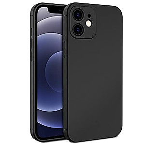 EasyAcc Slim Case for iPhone 12, Thin Matte Black TPU Phone Cases Finish Profile Soft Back Protective Cover Compatible with iPhone 12 2020
