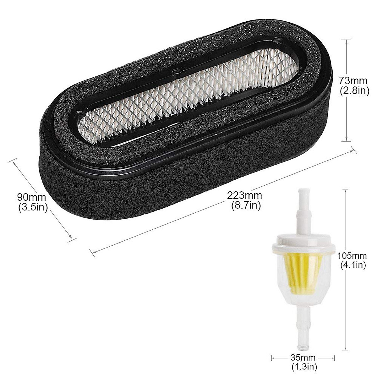 HIFROM GX345 Air Filter Pre Filter 25 050 22-S Fuel Filter Compatible with John Deere LX279 F725 F710 Front Kawasaki 11013-2205 11013-2114 11013-2115 11029-2001 11029-2017 Lawn Mower Air Cleaner