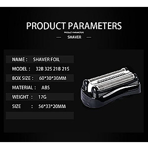 32B Replacement Shaver Part Accessories Razor for Braun 32b Replacement foil and Cutter, Series 3 32B 350CC, Series 3 32b Replacement Parts, foil Head Shaver
