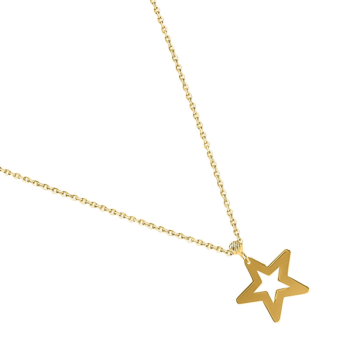 MEVARIS 14K Real Gold Pendant Necklaces - Jewelry Gifts for Women - Elegant and Dainty Pendants - Style Options are Available - 17.7" / 45 cm (Star)