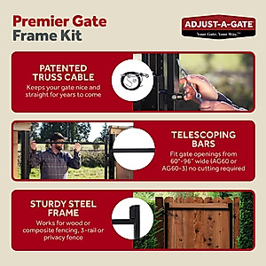 Adjust-A-Gate 2-Pack Anti-Sag Original Wide Width Full-Frame Gate Kit, Fits 60-90" Opening