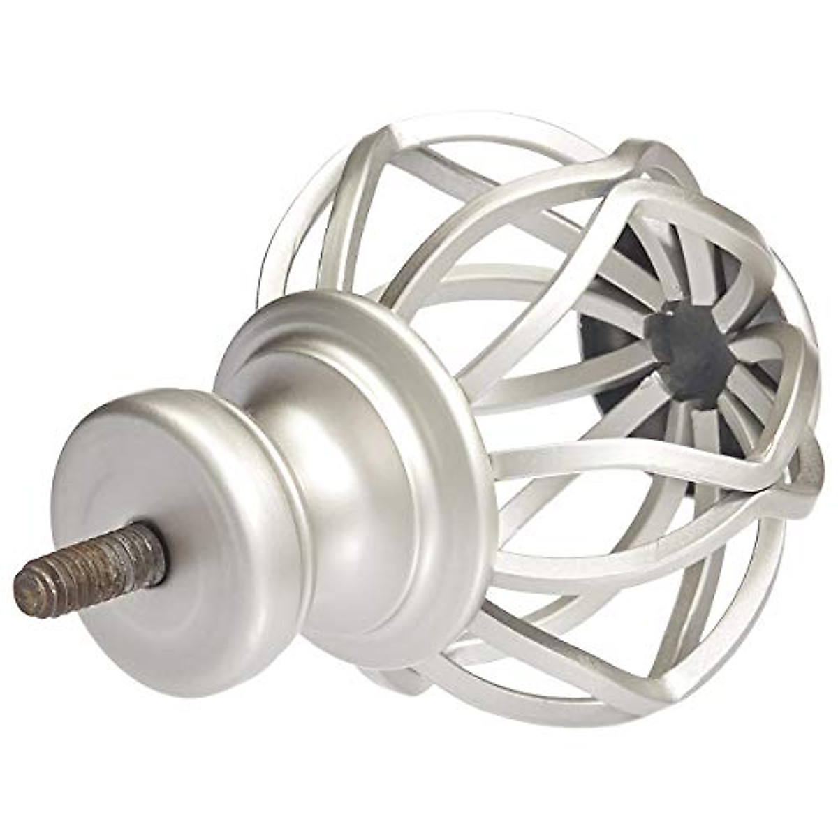 Amazon Basics Lattice Cage Curtain Rod Finials, Set of Two, Nickel