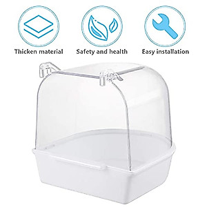 UEETEK Caged Bird Bath - Bird Cage Parrot Supplies Bathing Tub for Small Brids Canary Budgies Parrot (Random Color)