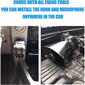 RULLINE 5 Tone Sound Car Siren Vehicle Horn with Mic PA Speaker System Emergency Sound Amplifier - 60W Electric Ambulance/Horn-Hoote/Siren/Traffic Sound with PA Microphone System