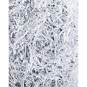 MagicWater Supply Soft & Thin Cut Crinkle Paper Shred Filler (1/2 LB) for Gift Wrapping & Basket Filling - White